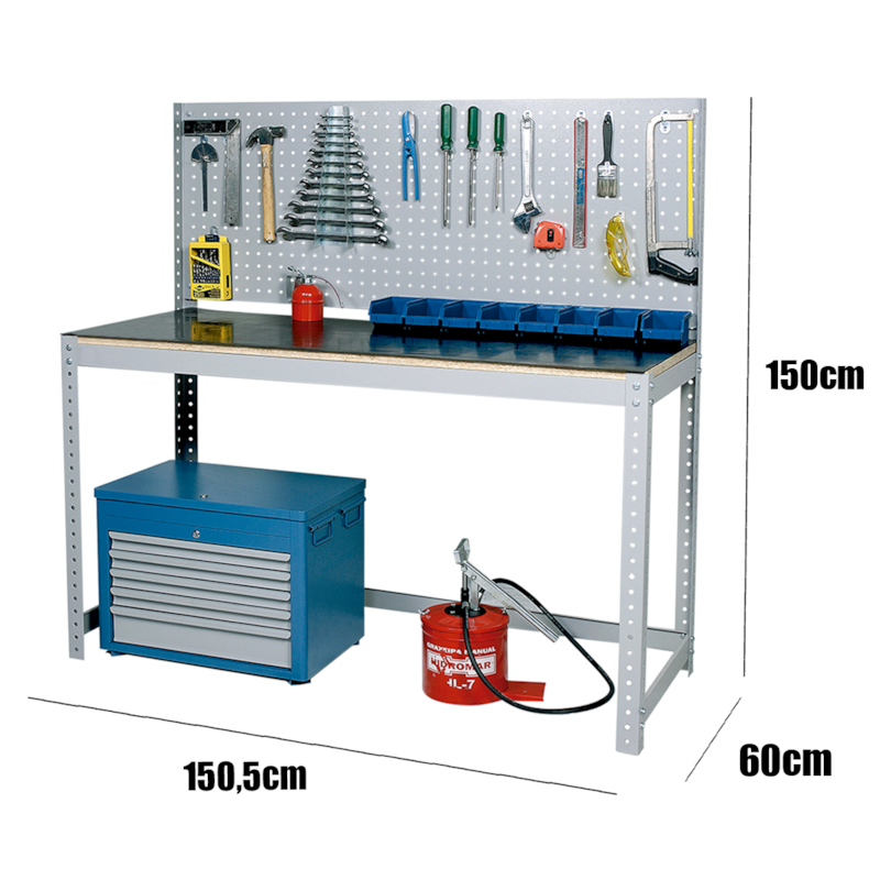 Bancada de Trabalho Multiuso em OBS 20mm com Painel de Ferramentas BM-S ...