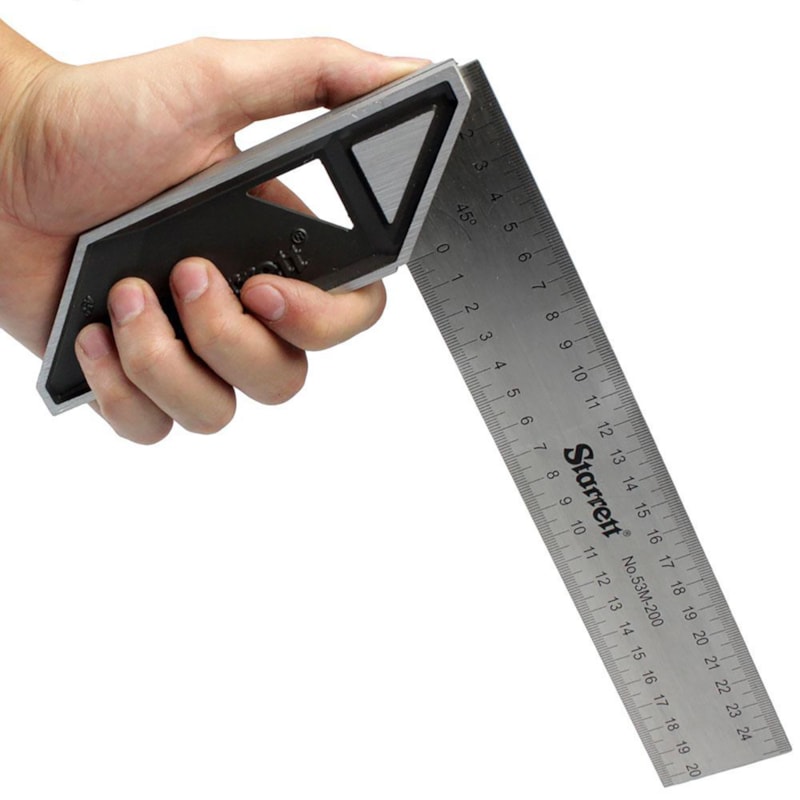 Esquadro de Aço Inox com Cabo 200mm Starrett - Ultra Maquinas