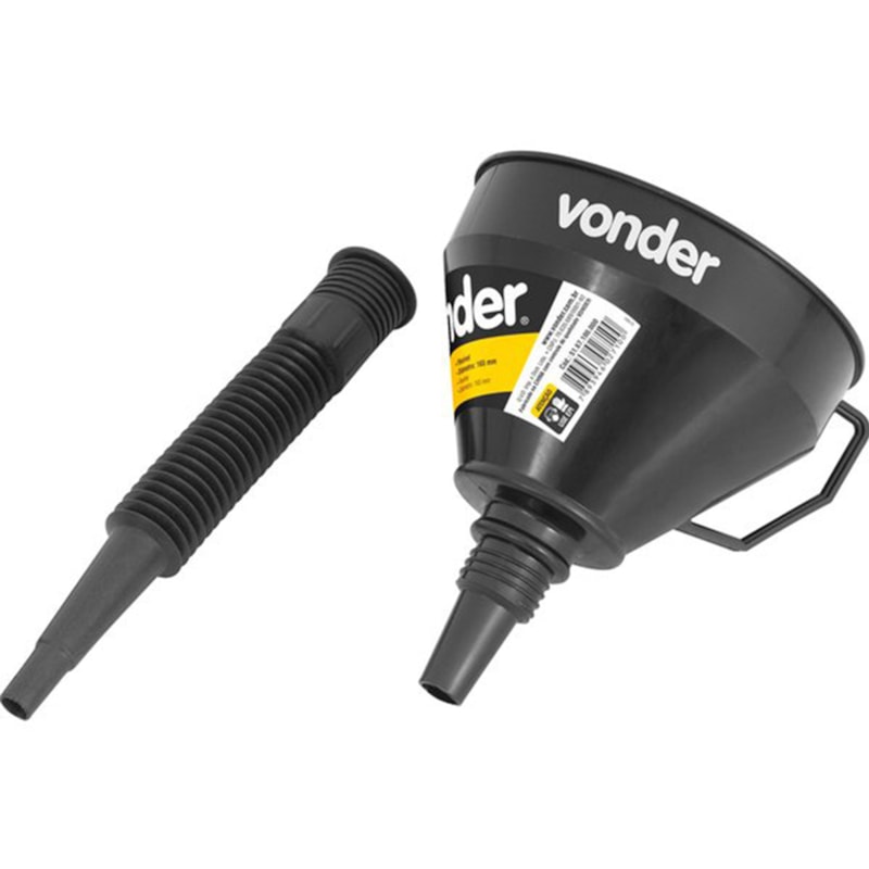 Funil Plástico Com Bico Flexível Preto 5167100000 Vonder - Ultra Maquinas