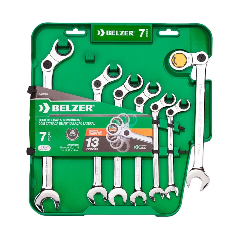 Jogo Chave Combinada 10MM a 19MM Catraca 14636BJ Belzer - Ultra Maquinas