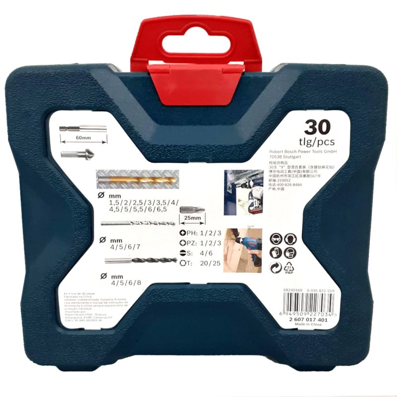 Jogo De Brocas Pontas Bits 30pçs Titânio Bosch Ultra Maquinas