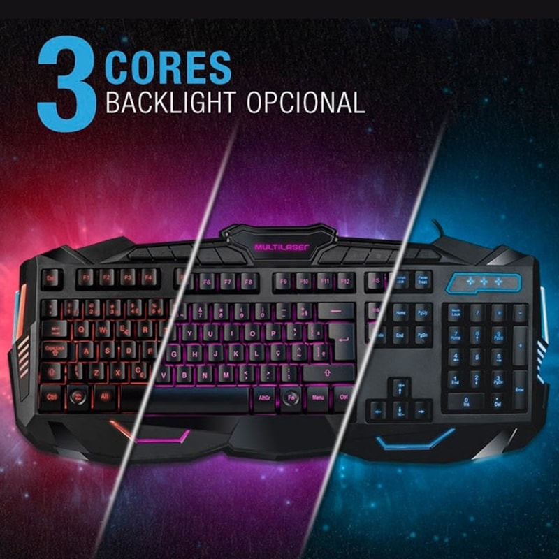 Kit Teclado e Mouse Gamer Lightning TC195 Multilaser - Ultra Maquinas
